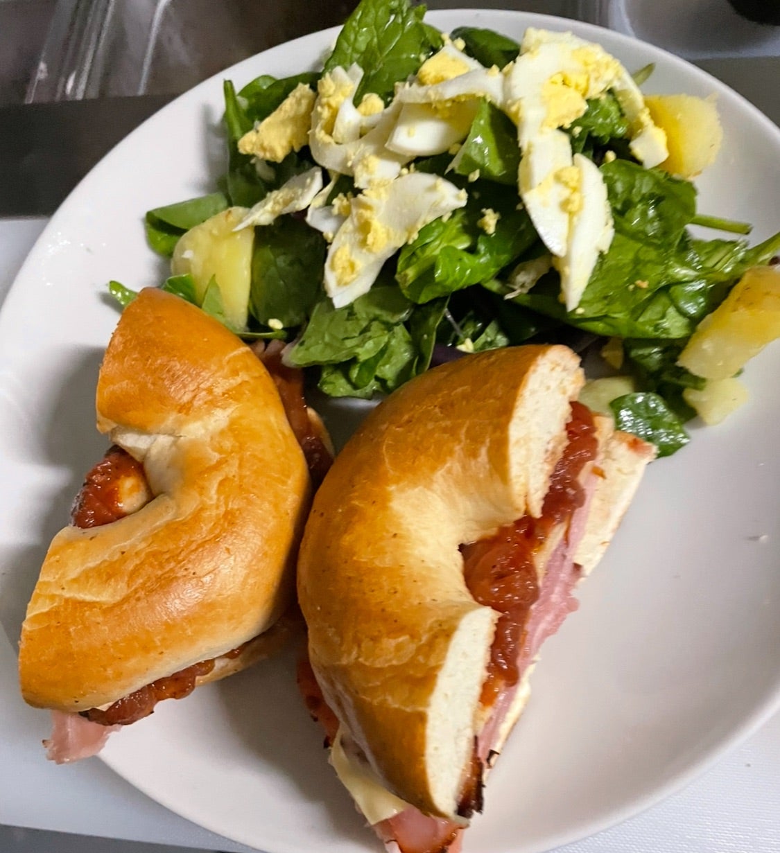 Smoked Ham Bagel | Bar & Bean Fusion SF